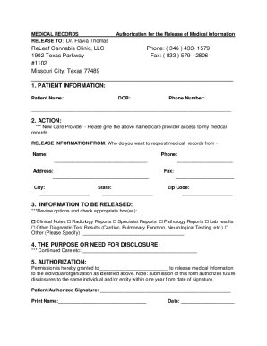 Fillable Online Medical Records Release of Information (ROI) Forms Fax ...