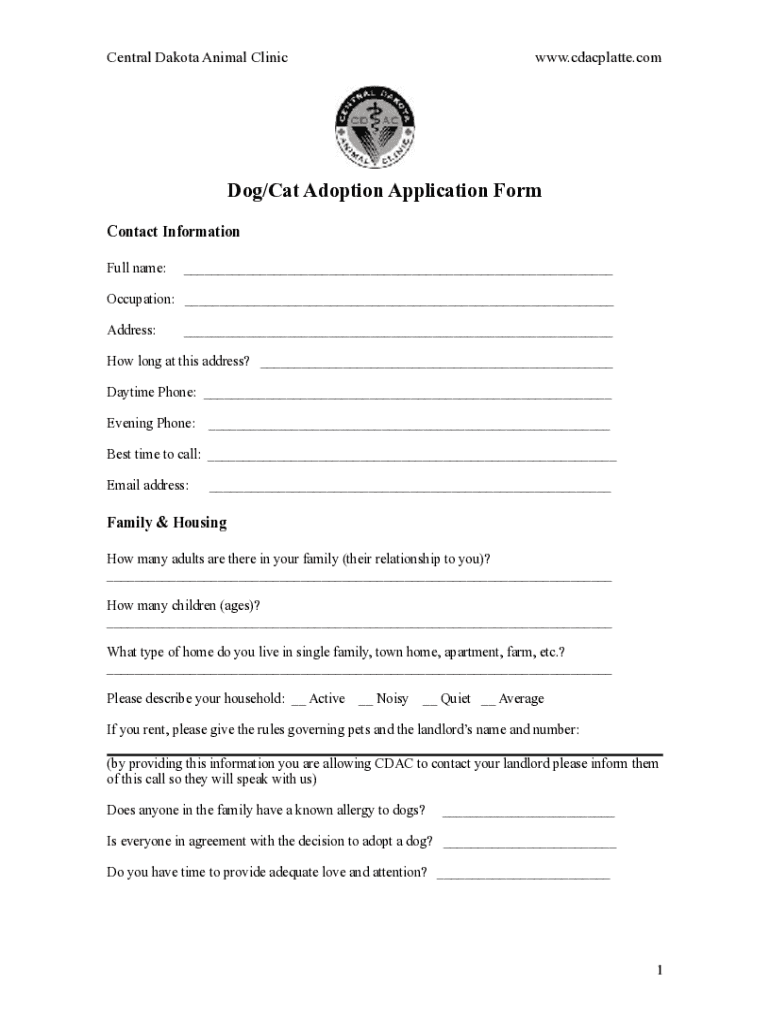 Fillable Online adoption-form-cdac (1) Fax Email Print - pdfFiller