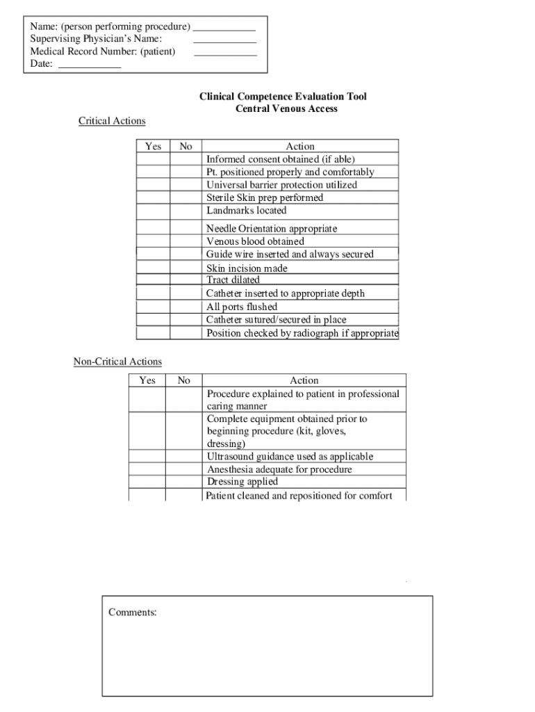 Fillable Online Developing a Tool to Assess Placement of Central Venous ... Fax Email Print ...