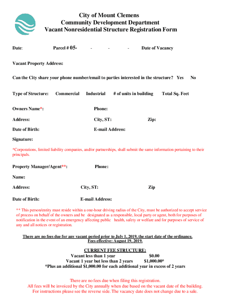 Fillable Online Departments - Mount Clemens, MI Fax Email Print - pdfFiller