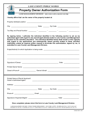Fillable Online Get Property Owner Authorization Form.doc - Lane County ...