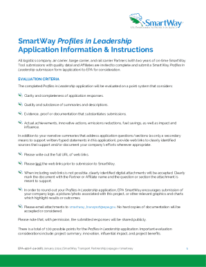 Fillable Online SmartWay Profiles in Leadership Application Form Fax Email Print - pdfFiller