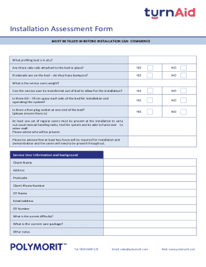 Fillable Online Bed ordering risk assessment form Fax Email Print ...
