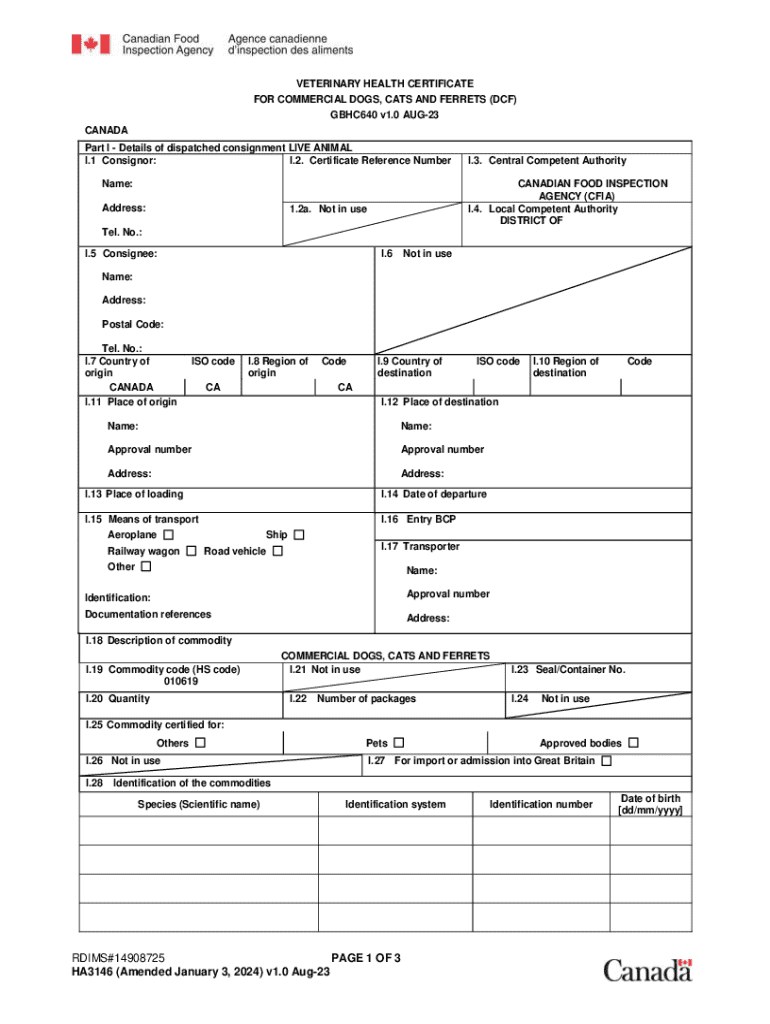 Fillable Online VETERINARY EXPORT CERTIFICATE OF ANIMAL PRODUCTS AND BY ...
