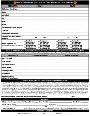 Fillable Online Youth Basketball Registration Form 23 Fax Email Print ...