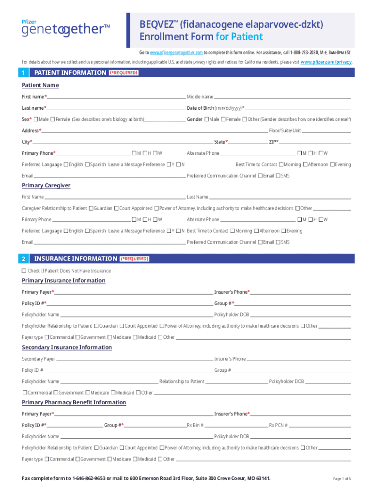Fillable Online FDA Accepts Pfizer's Application for Hemophilia B Gene ...