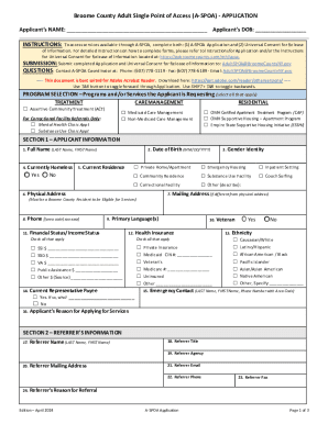 Fillable Online ADULT SPOA APPLICATION AS OF ... Fax Email Print ...