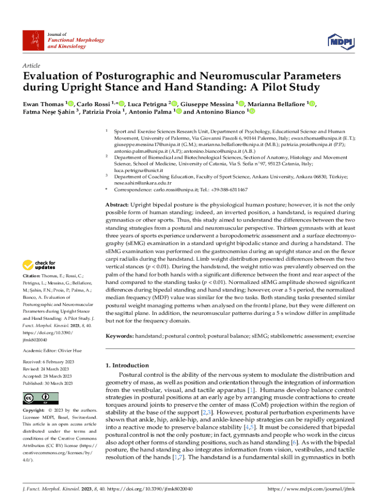 Fillable Online Evaluation of Posturographic and Neuromuscular ...