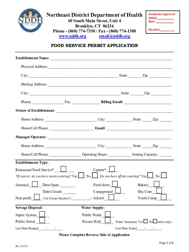 Fillable Online 2024 Food Service Permit Renewal Fax Email Print ...