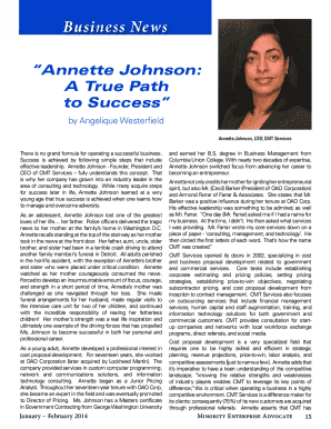 Fillable Online Annette Johnson: A True Path to Success Fax Email Print ...