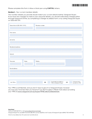 Fillable Online Personal after-tax contributions - Vanguard Super Fax ...