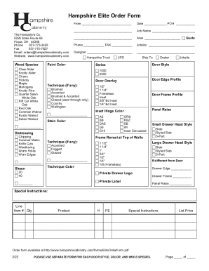 Fillable Online Hampshire Elite Order Form Fax Email Print - pdfFiller
