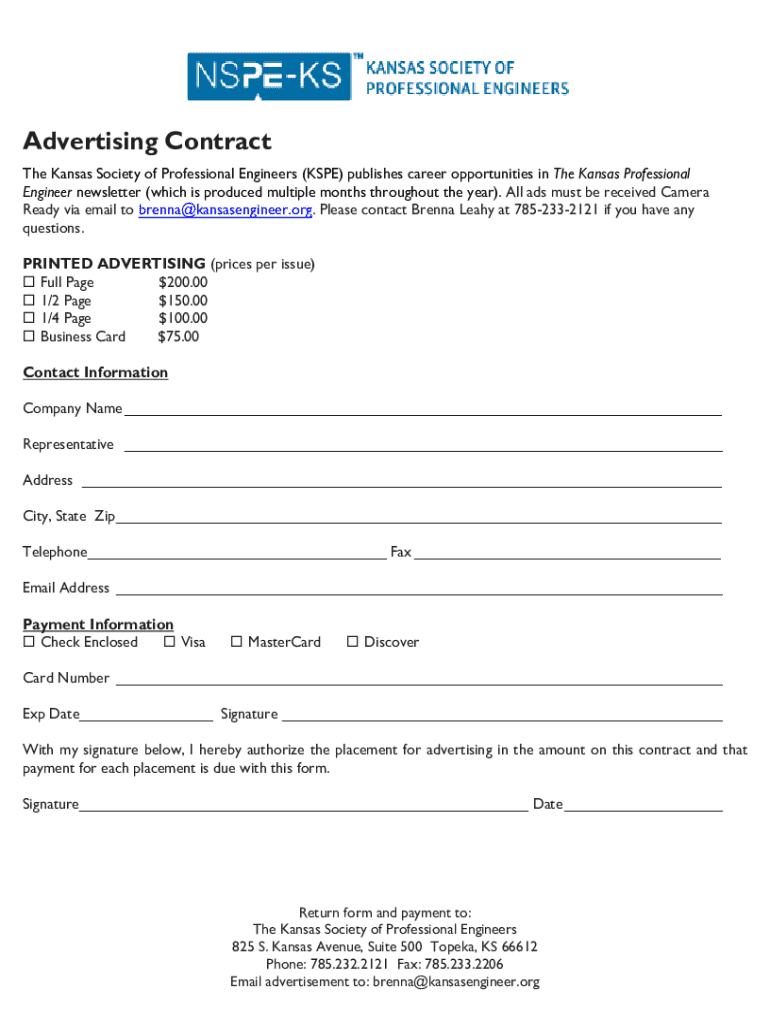 Fillable Online Advertising of Engineering Services Fax Email Print - pdfFiller
