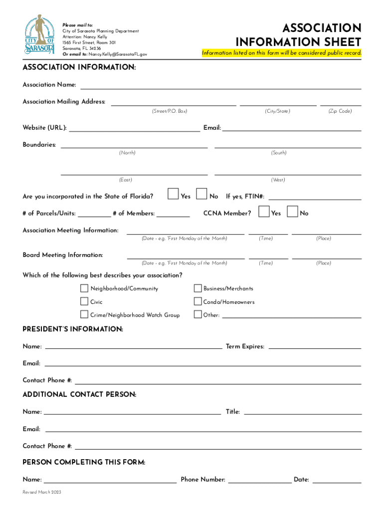 Fillable Online City of Sarasota City Park Permit Form Fax Email Print ...