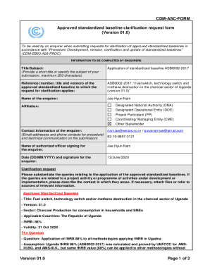Fillable Online cdm unfccc CDM-ASC-FORM - Approved standardized ...