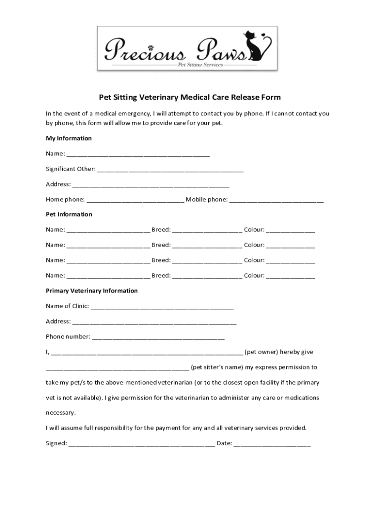 Fillable Online Veterinary authorization?Rover Q&A Community Fax Email ...