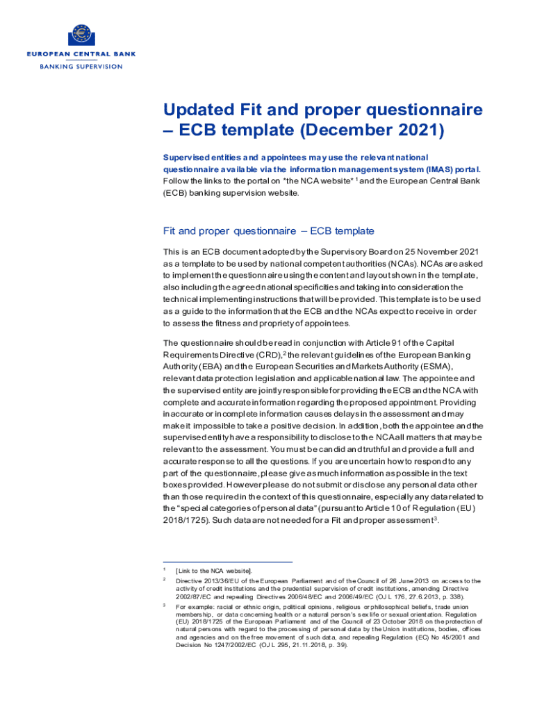 Fillable Online Updated Fit and proper questionnaire Fax Email Print ...