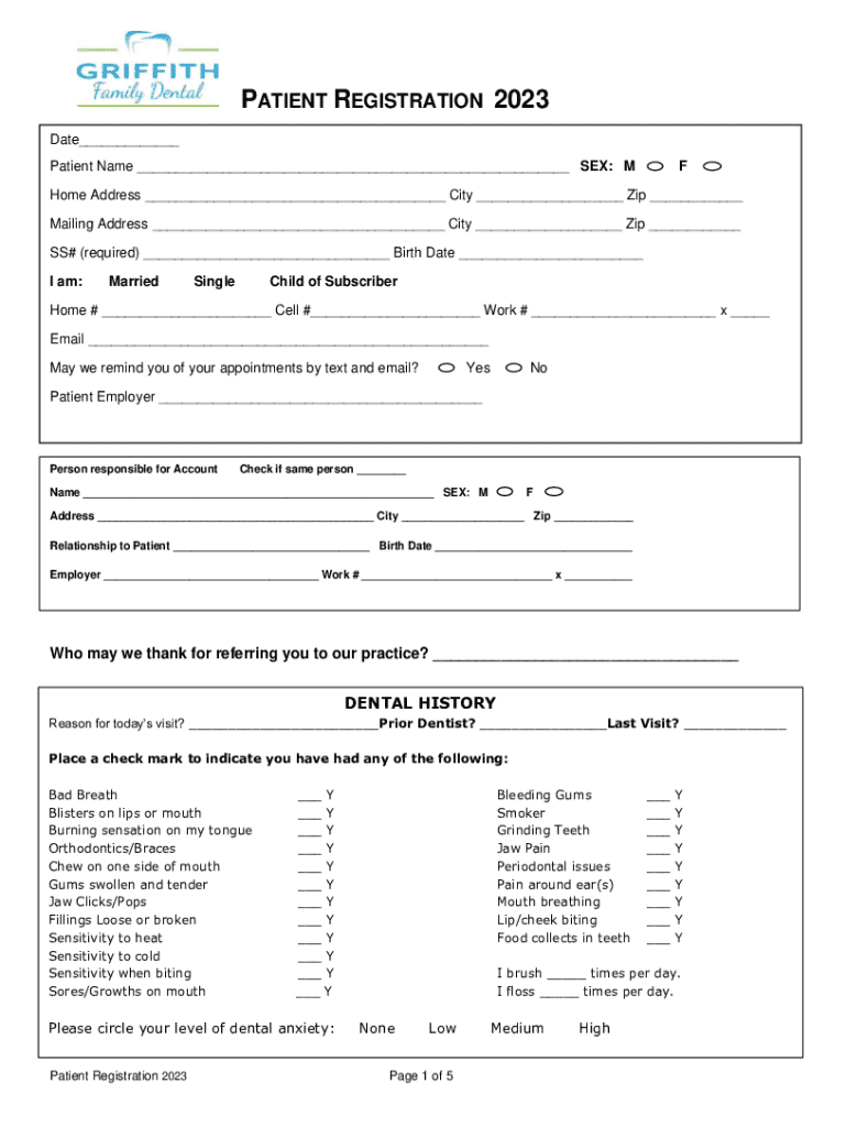 Fillable Online Patient Registration Form Patient Information: Legal ...