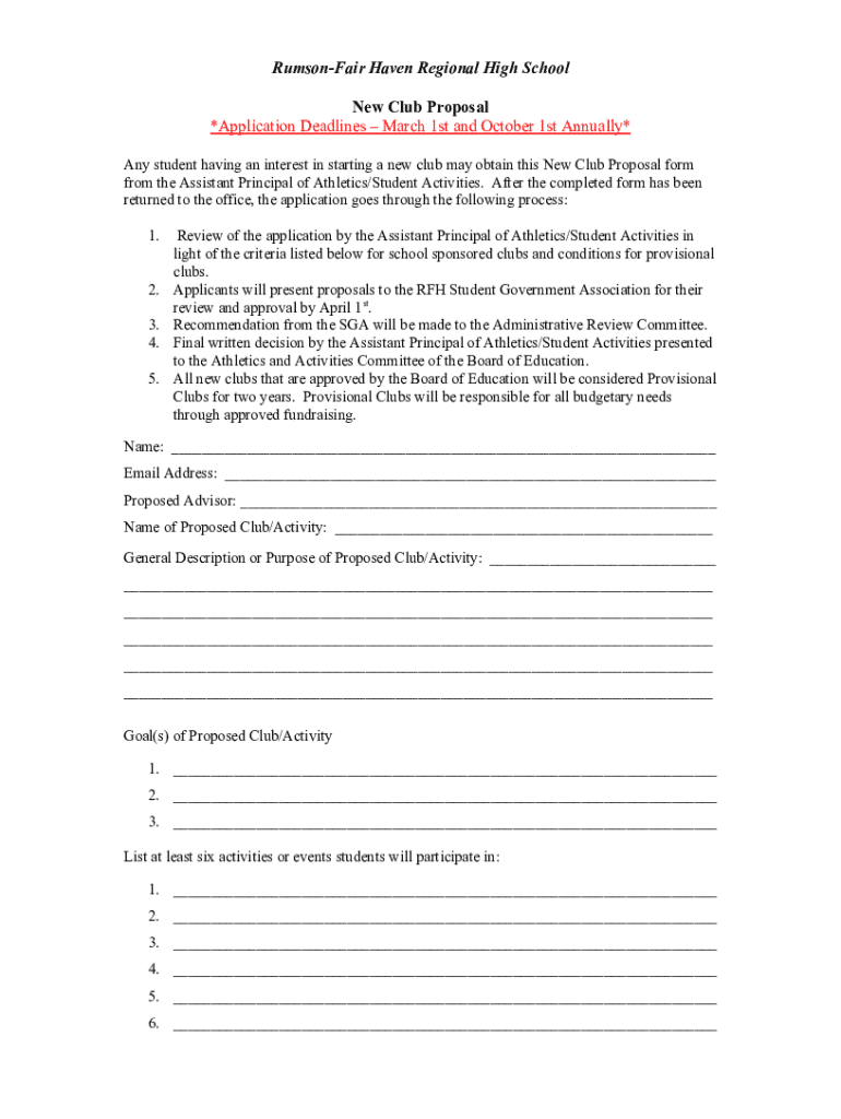Fillable Online New Club Proposal Application 22-23.docx Fax Email Print - pdfFiller