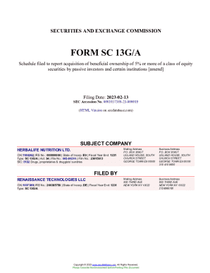 Fillable Online HERBALIFE NUTRITION LTD. Form SC 13G/A Filed 2023-02-13 ...