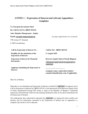 Fillable Online Call for Expressions of Interest: ref.VP-960 Fax Email Print - pdfFiller