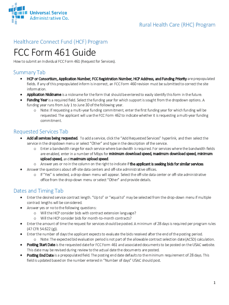 Fillable Online Welcome to RHC Connect - FCC Form 461 Fax Email Print ...