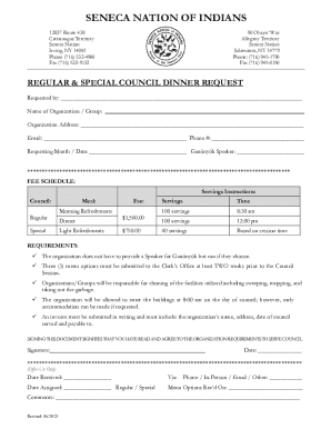 Fillable Online Seneca Nation of Indians, 12837 Route 438, Irving, NY ...
