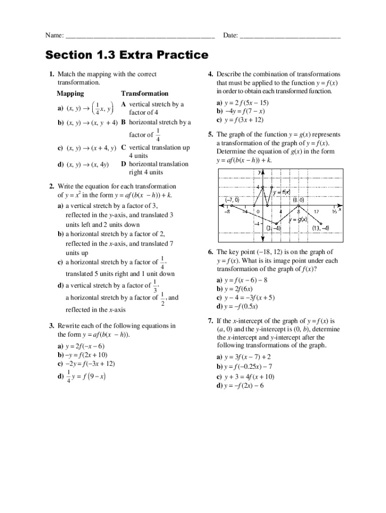 Fillable Online Solved Match Each Function With The Correct Transformation Fax Email Print 4282