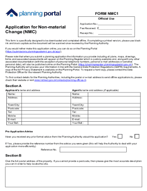 Fillable Online Form NMC1 - Application for Non-Material Change ...