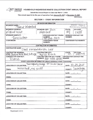 Fillable Online Waterford Household Hazardous Waste Collection Event ...