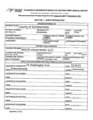 Fillable Online Schenectady County Household Hazardous Waste Collection ...