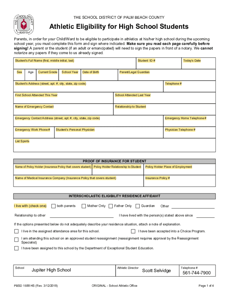 Fillable Online palm beach county school forms Fax Email Print - pdfFiller