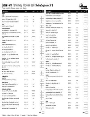 Fillable Online Order Form Pamunkey Regional Jail Effective September ...