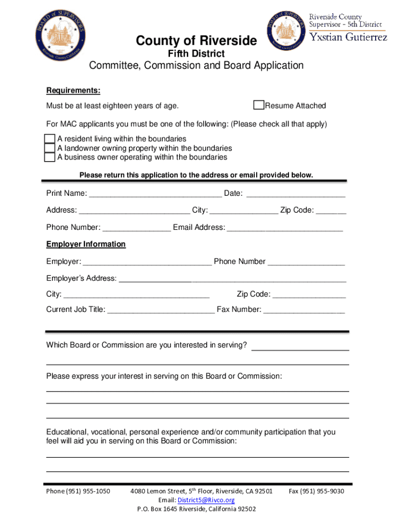 Fillable Online Commission Member/Advisory Committee Application Form ...