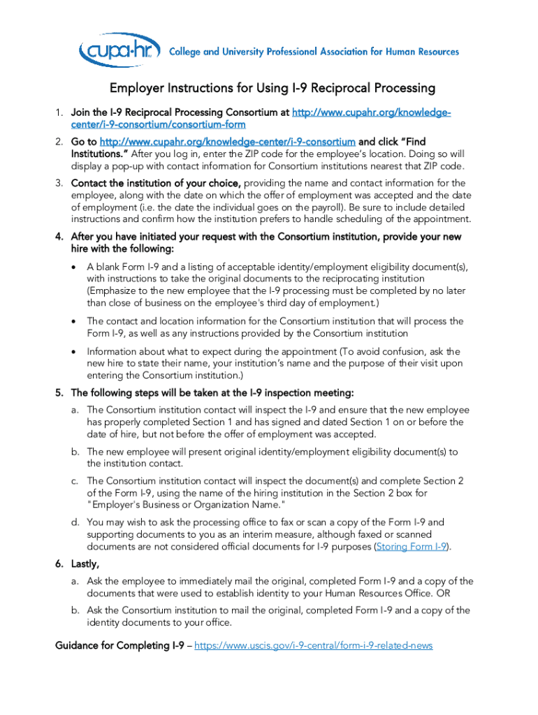 Fillable Online Remote Form I-9 Completion Employee Instructions Fax ...