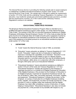 Fillable Online Section 127 Educational Assistance Program (sample plan ...