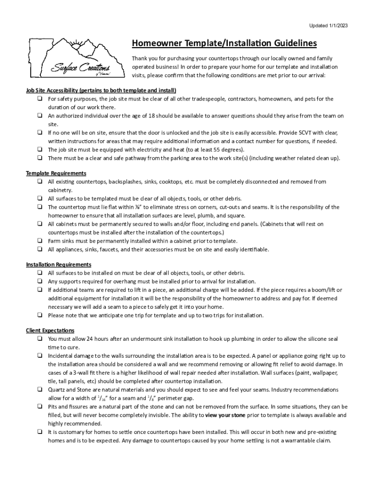 Fillable Online How To Make a Countertop Template Fax Email Print ...