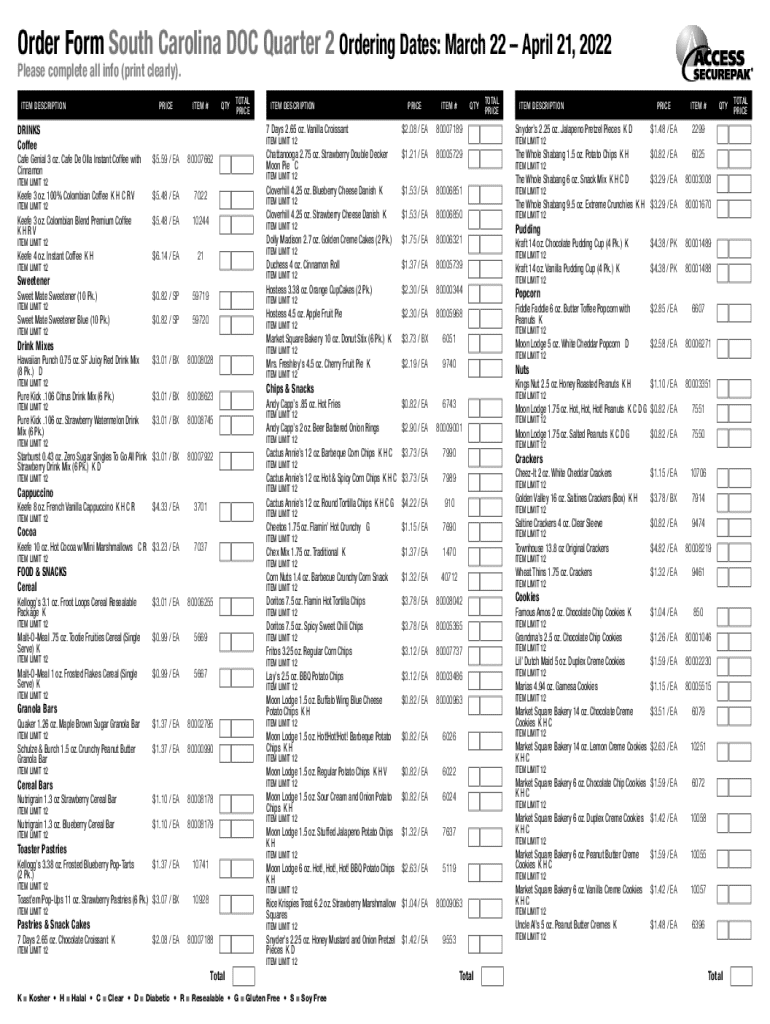 Fillable Online South Carolina: Access Securepak - MAIN Fax Email Print ...