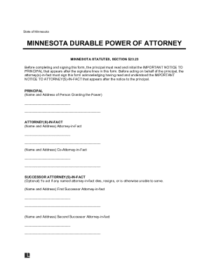 Fillable Online Mn Short Form Power Of Attorney Fillable - Fill Online ...