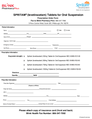 Fillable Online Spritam (Brand for , Tablet for Oral ... Fax Email ...