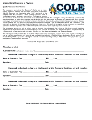 Fillable Online Unconditional Guaranty and Security Agreement Fax Email ...