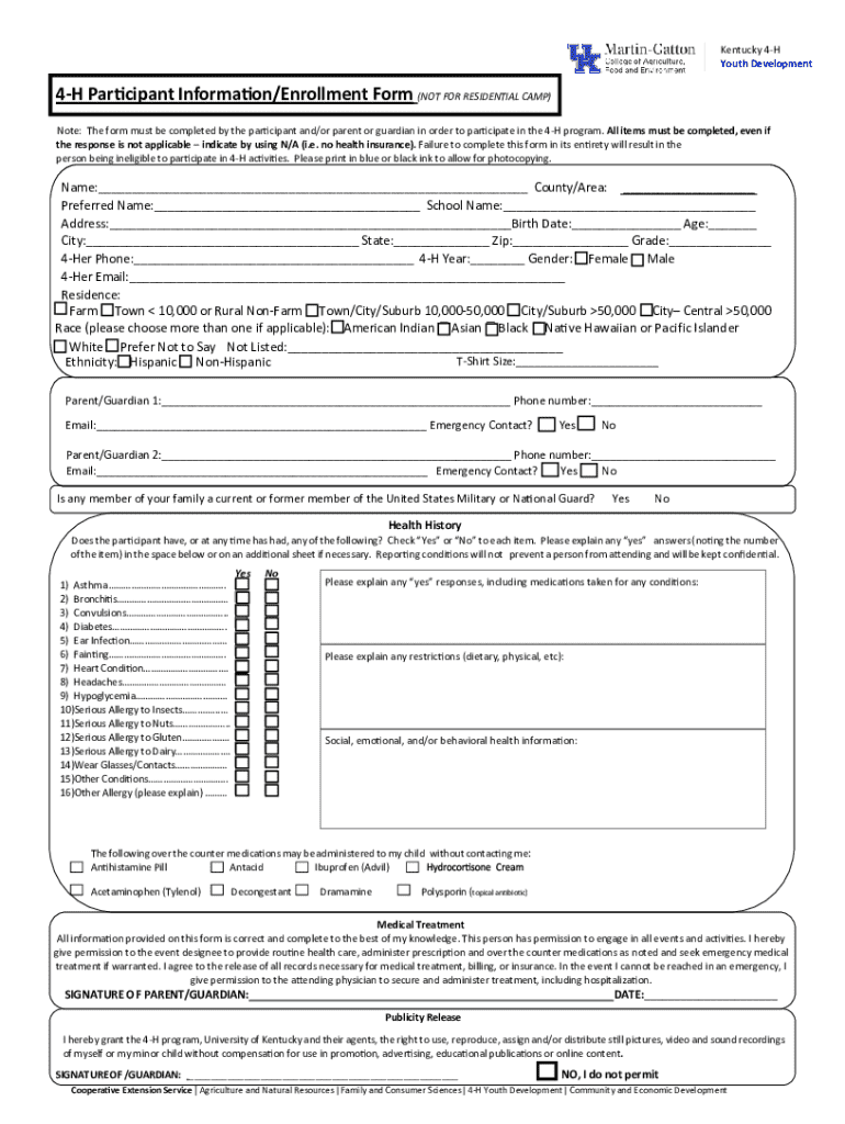 Fillable Online caldwell ca uky 4-H Camps - Cornell Cooperative ...