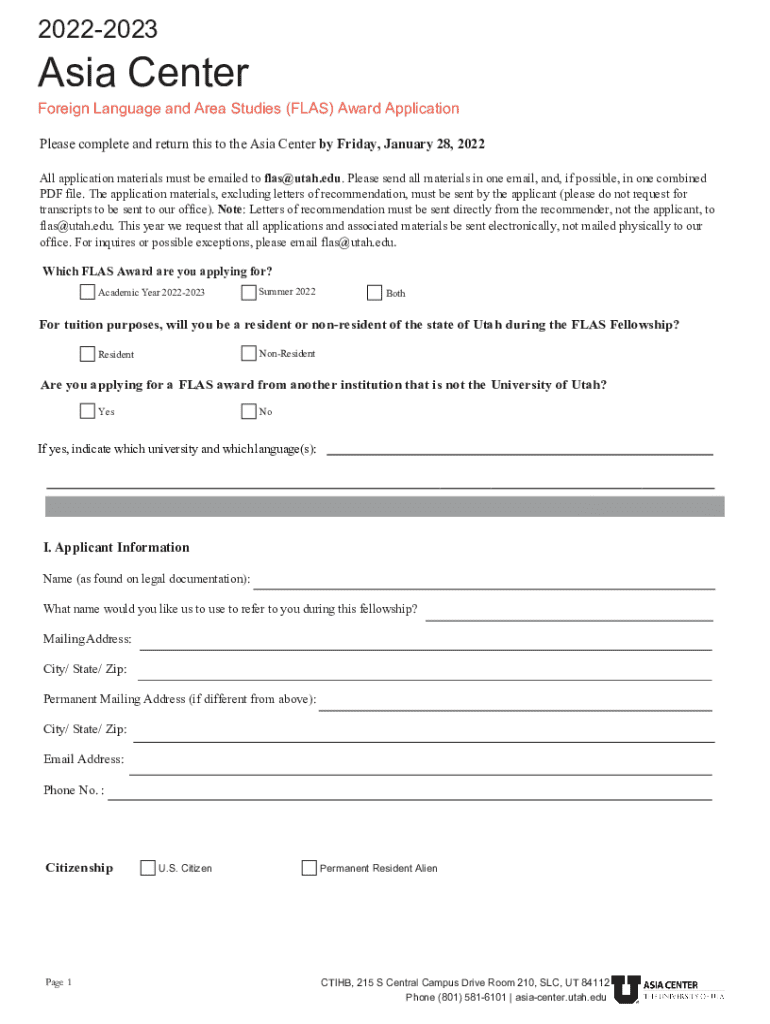 Fillable Online Asia Center - International & Area Studies Fax Email Print - pdfFiller