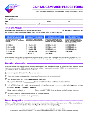 Fillable Online Capital Campaign - Pledge Form Fax Email Print - pdfFiller