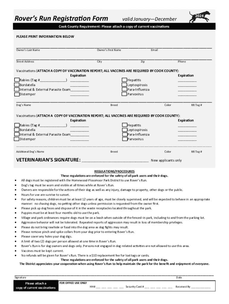 Fillable Online Rovers Run Registration Form Fax Email Print - pdfFiller