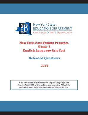 Fillable Online Grade 5 New York State English Language Arts (ELA) Test ...