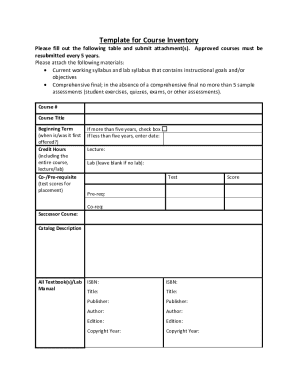 Fillable Online The New ISU Course Template is Now Available Fax Email ...