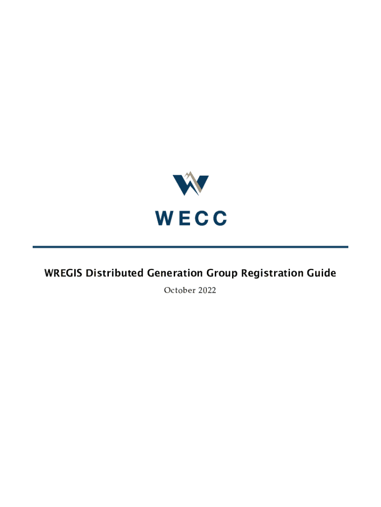 Fillable Online WREGIS Distributed Generation Group Registration Guide ...
