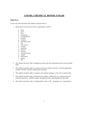 Fillable Online Lab practical practice Lab 2 Atoms, Chemical Bonds and pH Fax Email Print ...