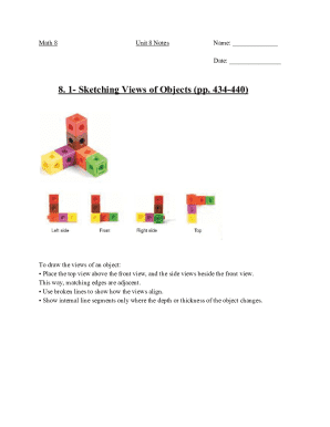 Fillable Online Grade 8 Math Lesson 8.1 Sketching Views of 3D Objects ...